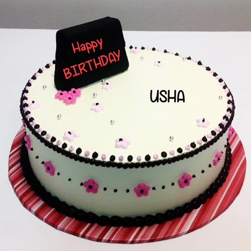 Usha Birthday Cake Images Buy ASHVAH White Round Happy Birthday Usha